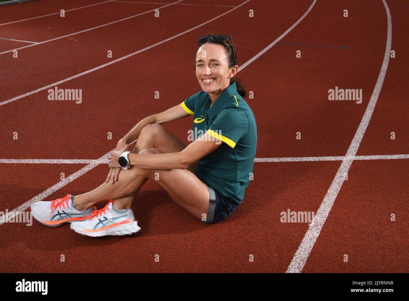 Marathon runner Lisa Weightman is seen posing for a photograph at ...
