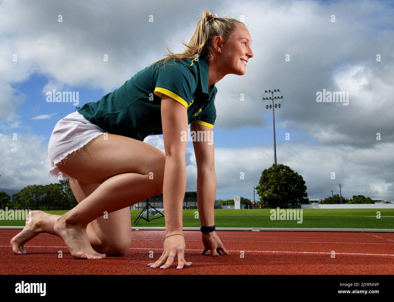 Sprinter Riley Day is seen posing for a photograph at Barlow Park ...