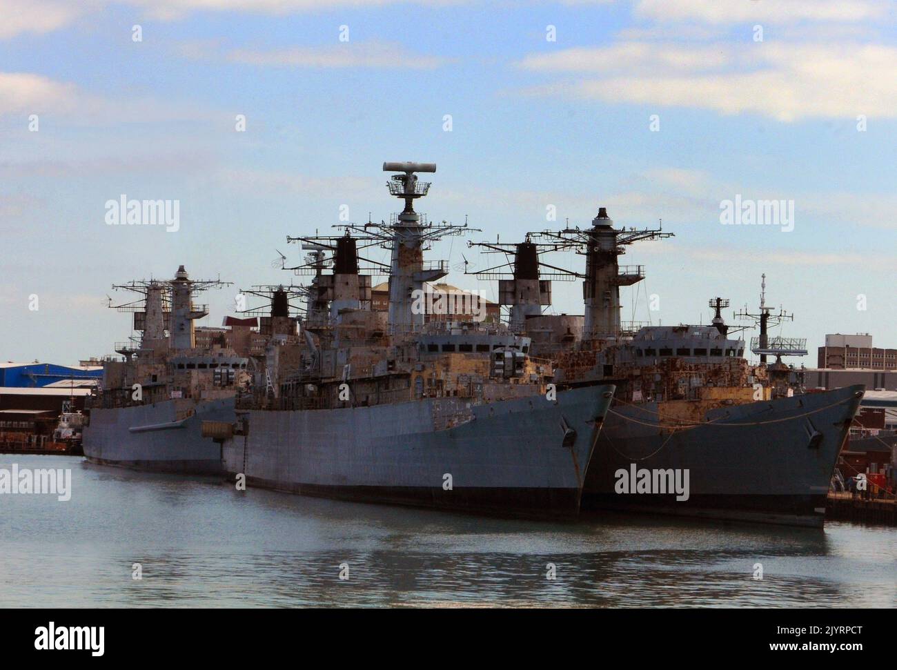 ROYAL NAVY SHIPS WAITING FOR THE SCRAP YARD AT PORTSMOUTH NAVAL BASE ...