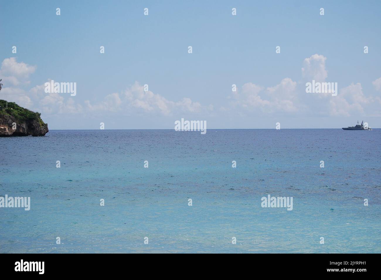 Royal Australian Navy patrol boat HMAS Bathurst, off Christmas Island ...