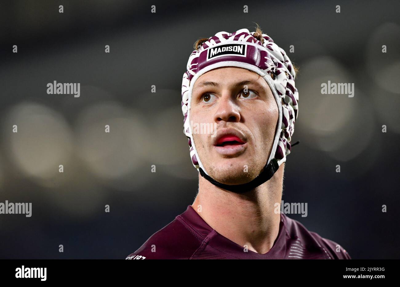 Kalyn Ponga of the Maroons is seen during Game 3 of the 2021 State of ...