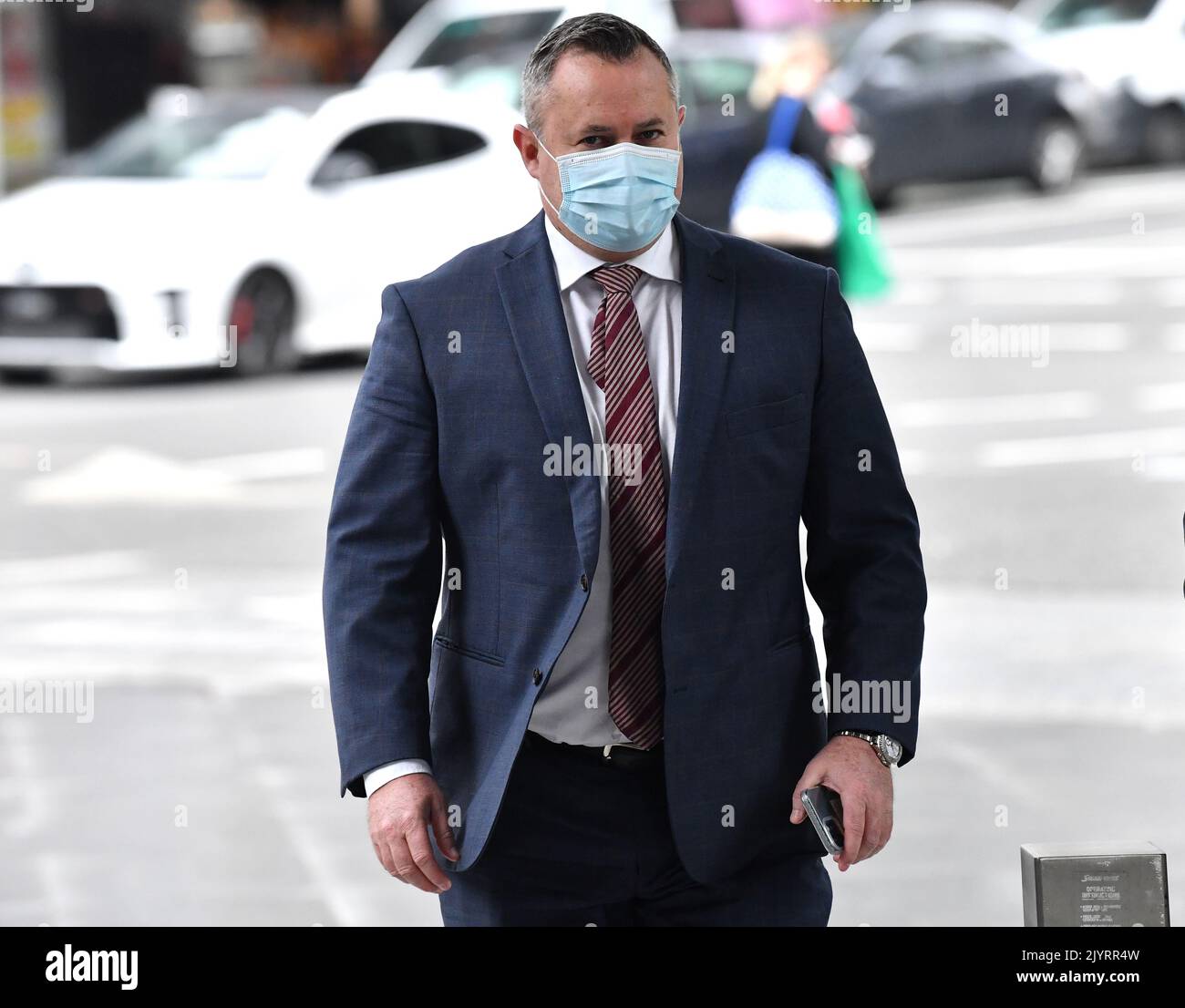 Lawyer Adam Magill is seen arriving at the Brisbane Magistrates Court ...