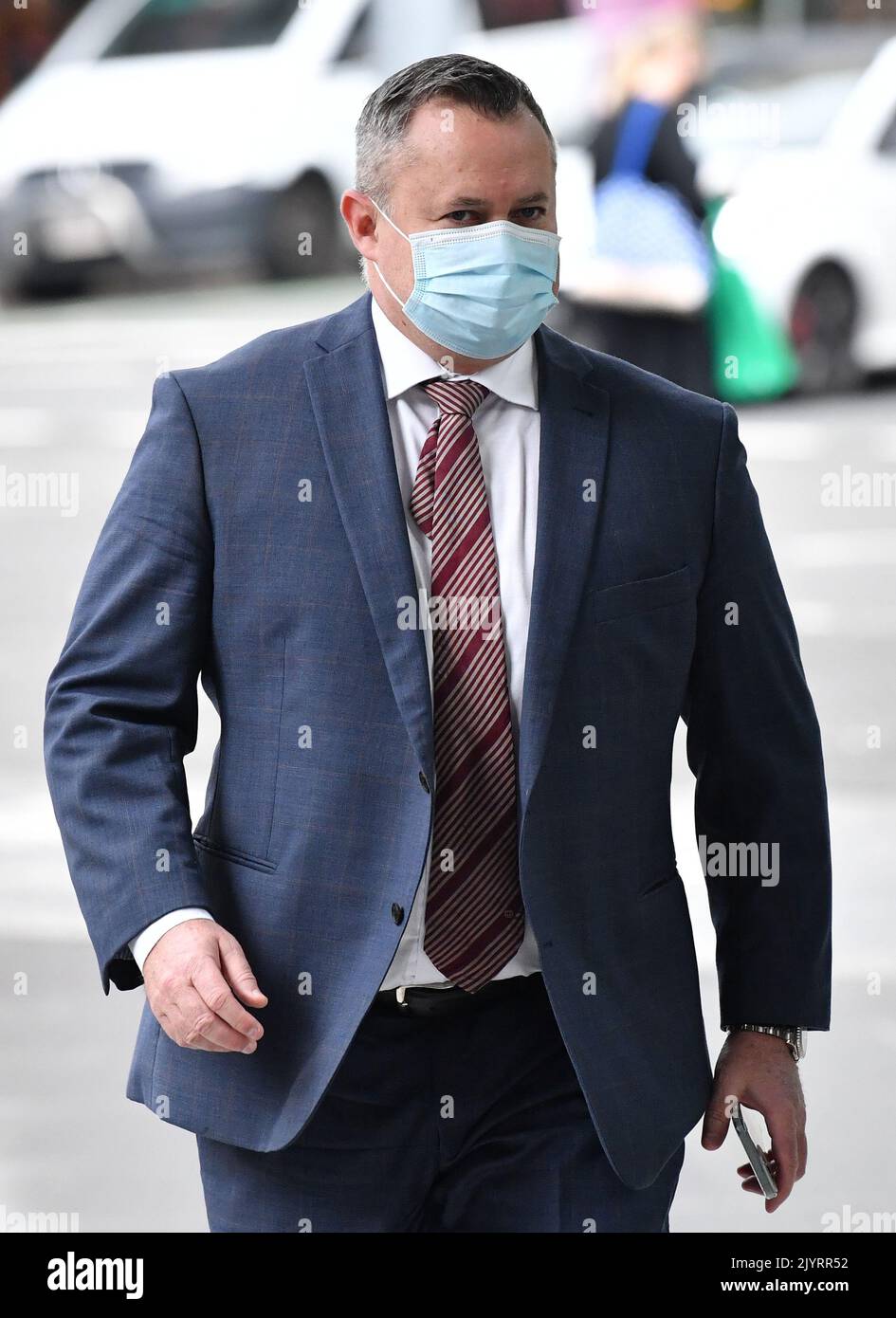 Lawyer Adam Magill is seen arriving at the Brisbane Magistrates Court ...