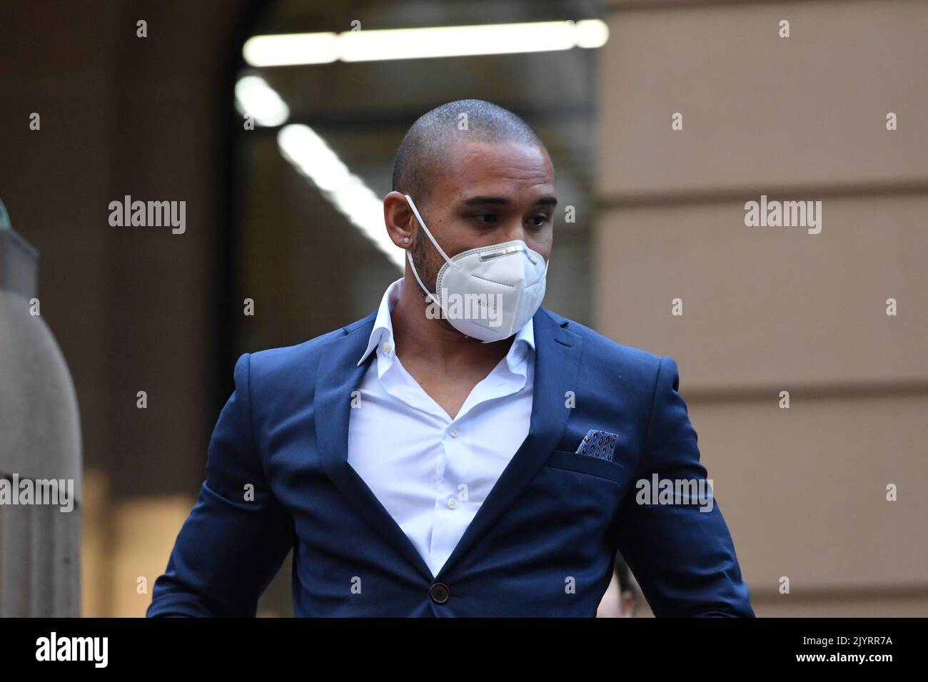 Former NRL player Jamil Hopoate leaves Central Local Court in Sydney ...