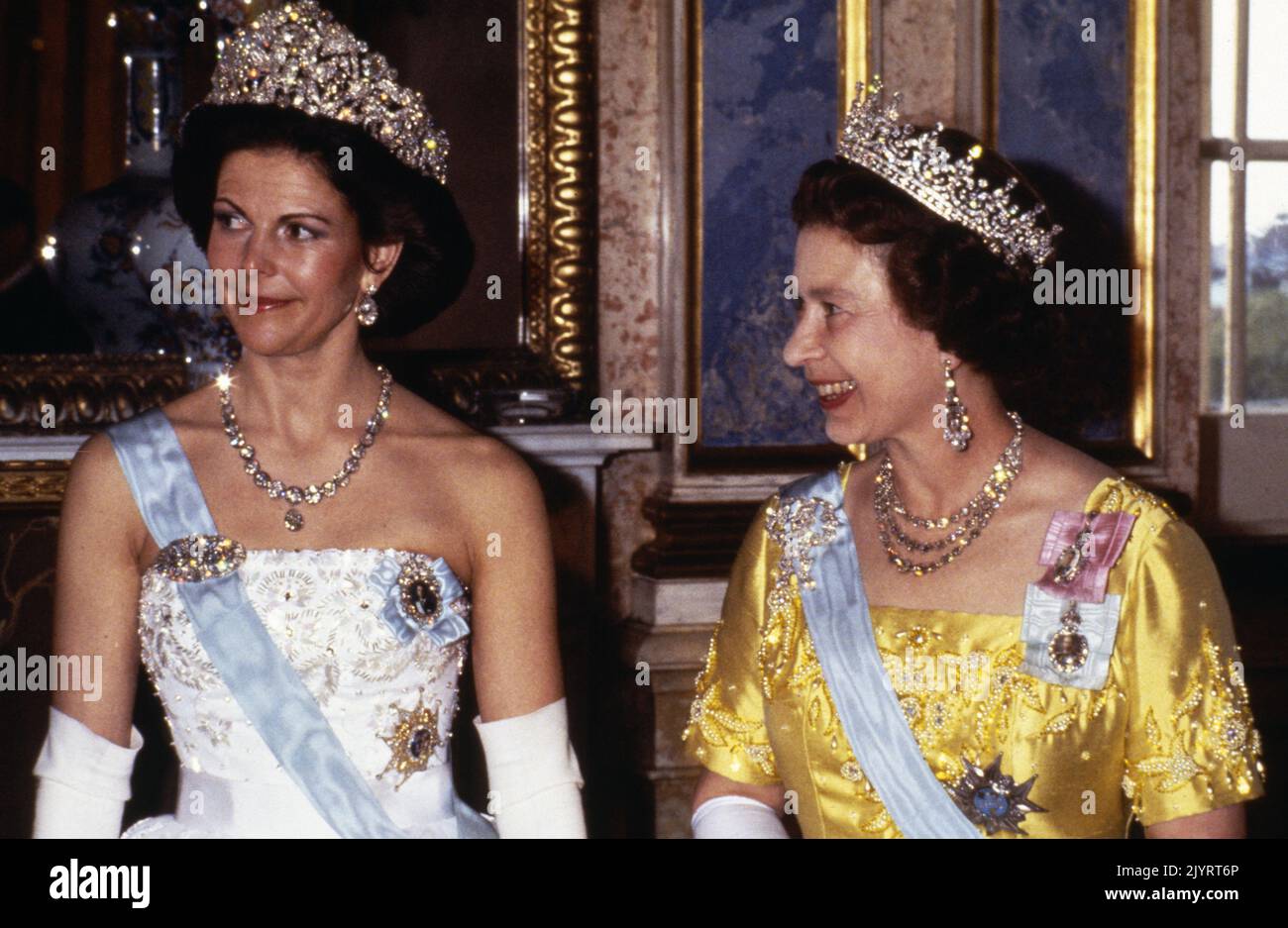 Queen Elizabeth II and Queen Silvia State visit from England, May 1983 ...