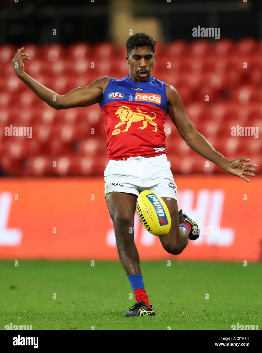 Keidean Coleman of the Lions in action during the Round 18 AFL match ...