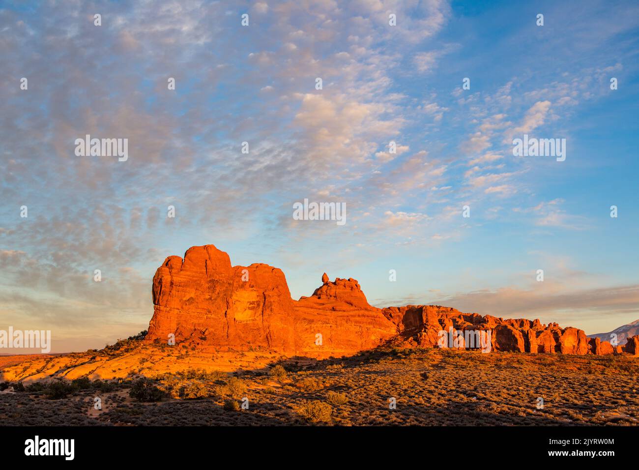 Ham Rock Butte and Elephant Butte with buttermilk cirrus clouds in ...