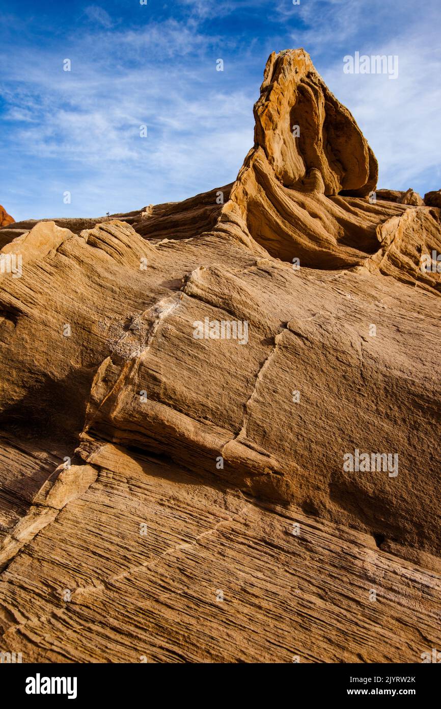 Sculpted sandstone formation in Arches National Park, Moab, Utah Stock ...