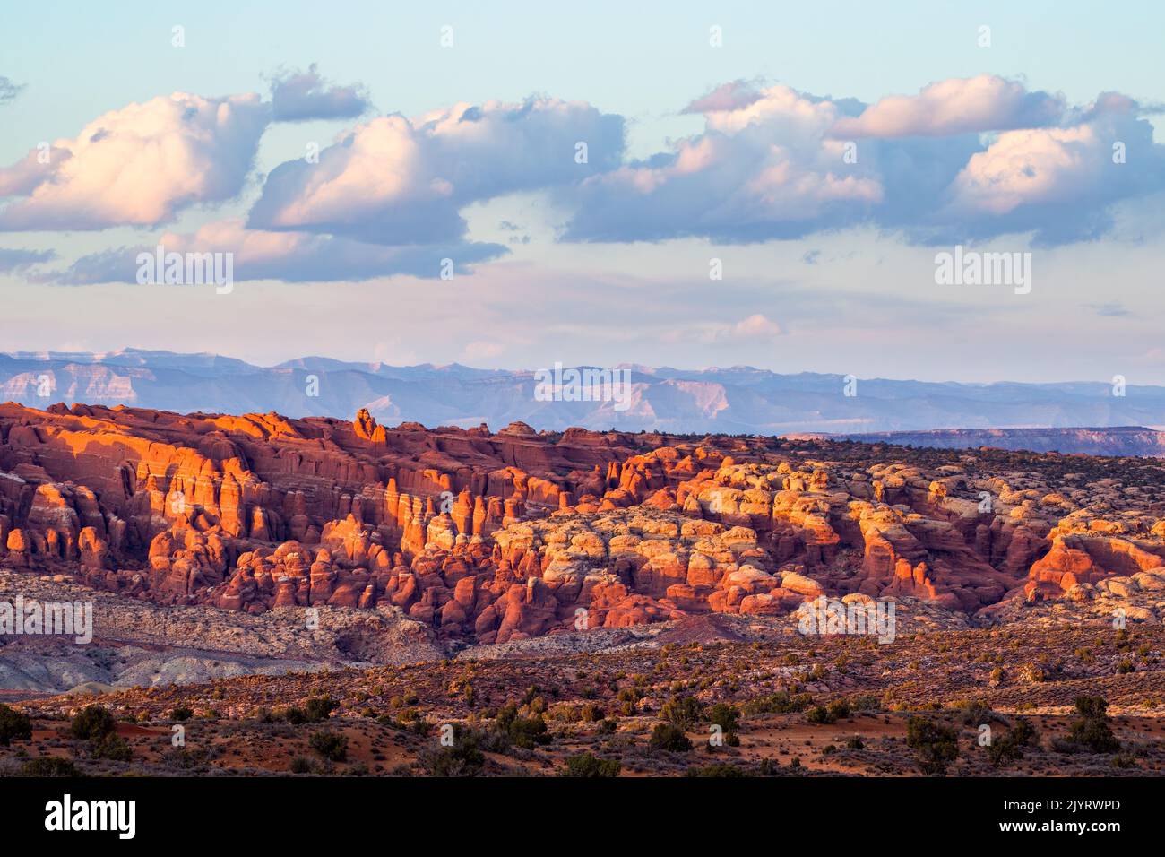The Fiery Furnace viewed from the south in Arches National Park, Moab ...