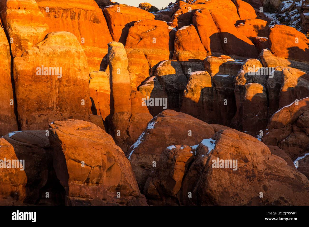 Colorful Entrada sandstone formations of the FIery Furnace in Arches ...