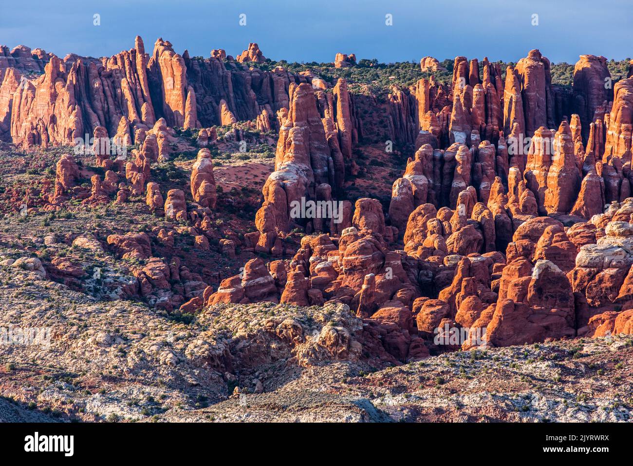 The Fiery Furnace viewed from the south in Arches National Park, Moab ...