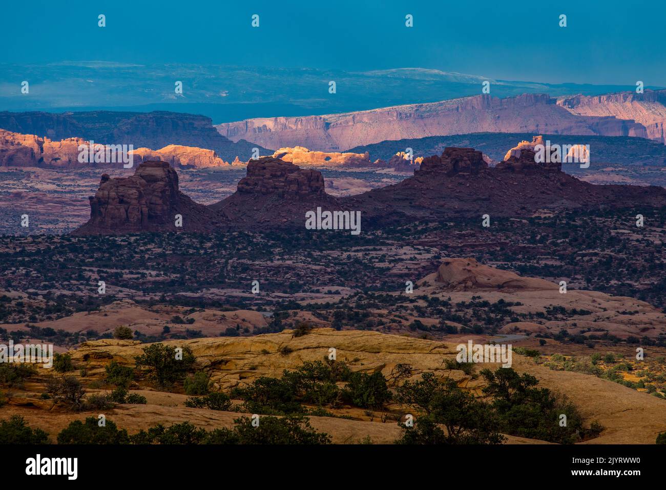 The North Window arch in Arches National Park behind the rock ...