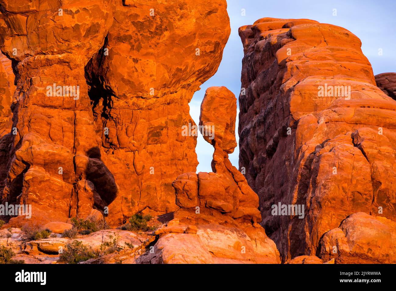 An Entrada sandstone hoodoo in the Garden of Eden in Arches National ...
