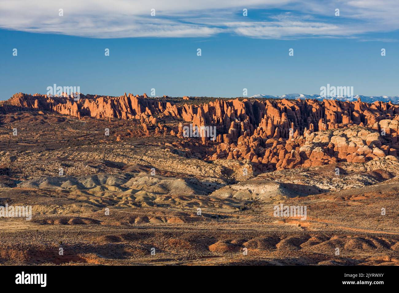 Devil's Garden & Fiery Furnace viewed from the south. Arches National ...