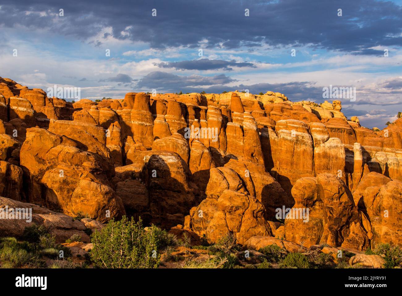 Colorful Entrada sandstone formations of the FIery Furnace in Arches ...