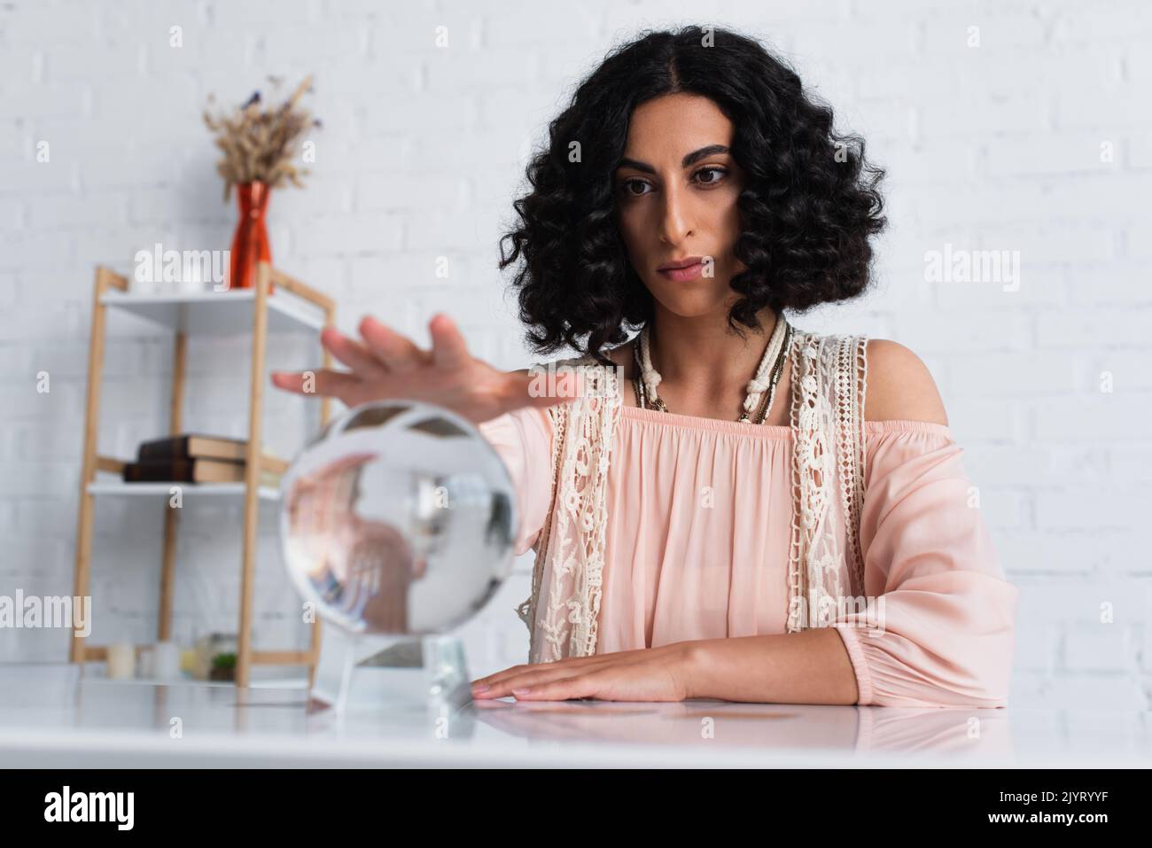 Fortune teller woman crystal ball hi-res stock photography and images ...
