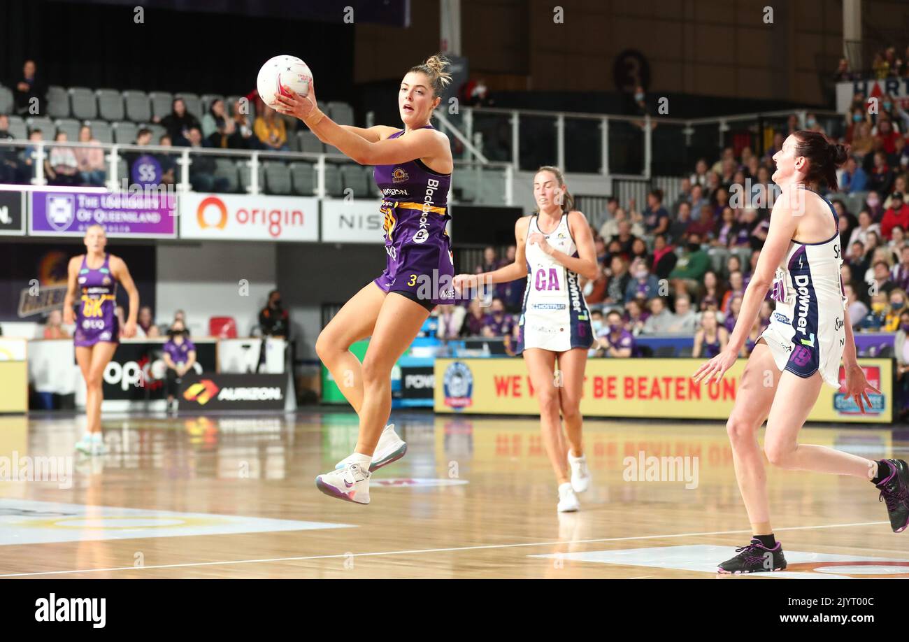 Lara Dunkley of the Firebirds in action during the Round 11 Super ...
