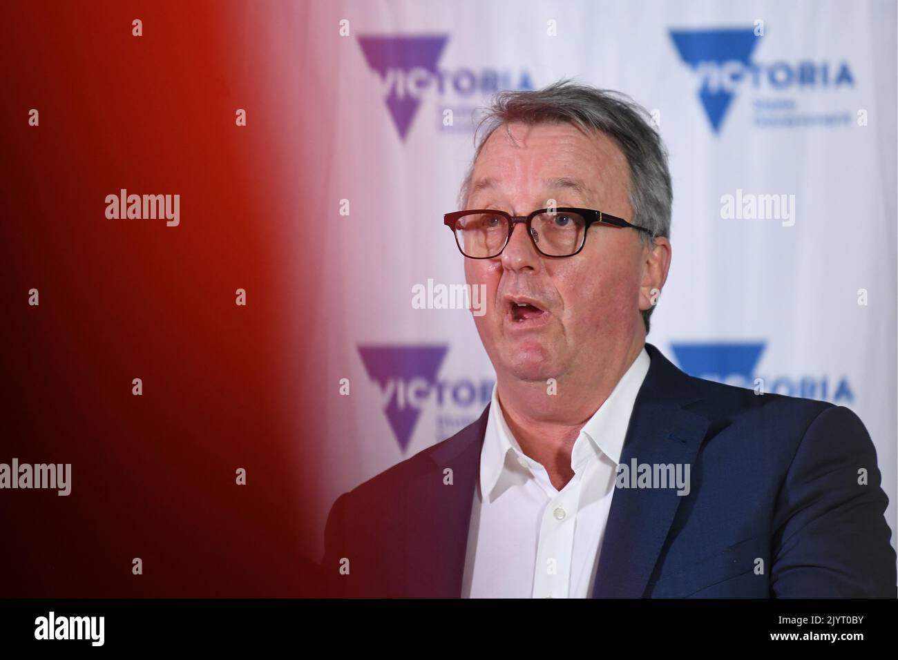 Victorian Minister for Health Martin Foley addresses the media during a ...