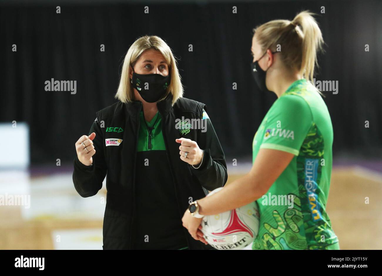 Fever Coach Stacey Marinkovich looks on during the Round 8 Super ...