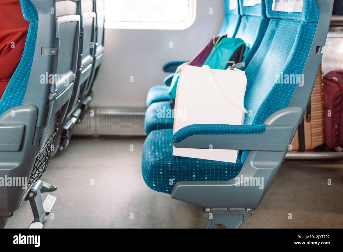 Emtpy interior of the train for long and short distance in Europe Stock ...