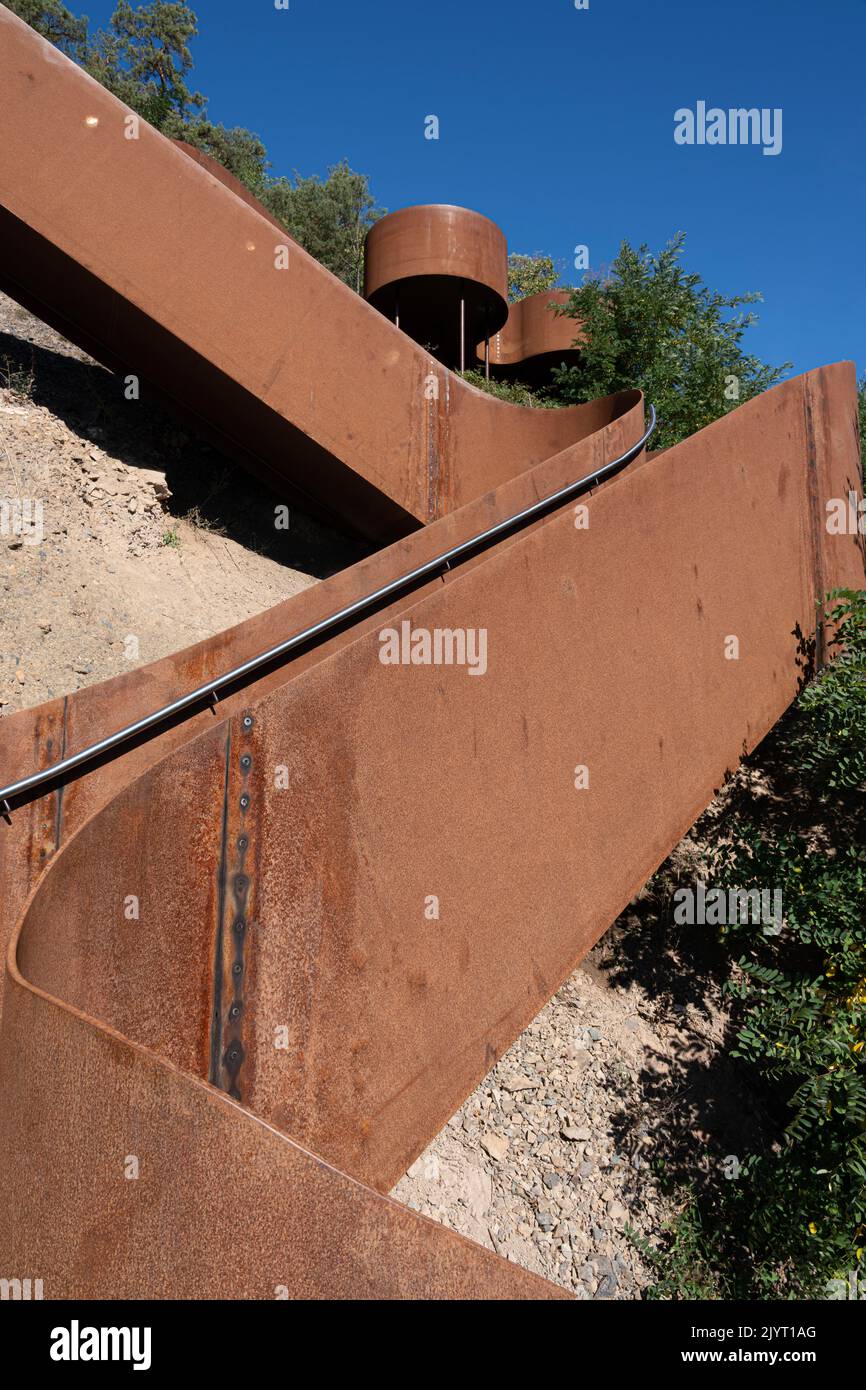 The career path - Detail of the metal staircase and platform Stock ...
