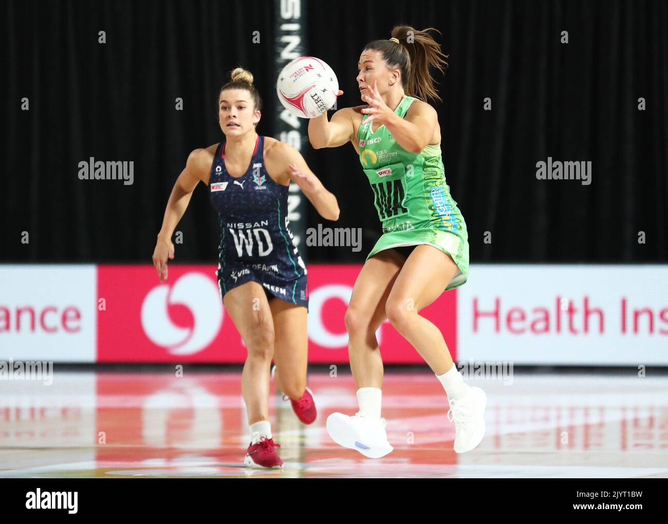 Verity Charles of the Fever in action during the Round 8 Super Netball ...