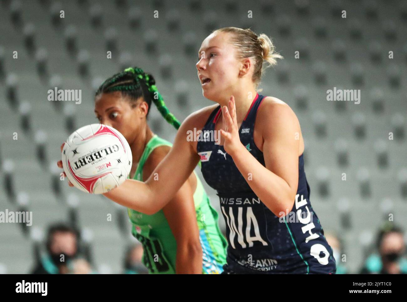 Hannah Mundy of the Vixens during the Round 8 Super Netball match ...