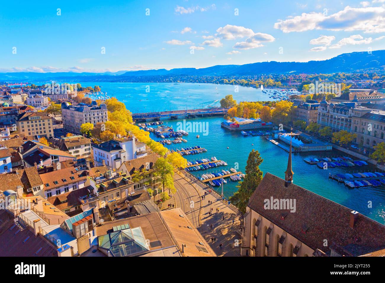 Panoramic view of the zurich lake hi-res stock photography and images ...