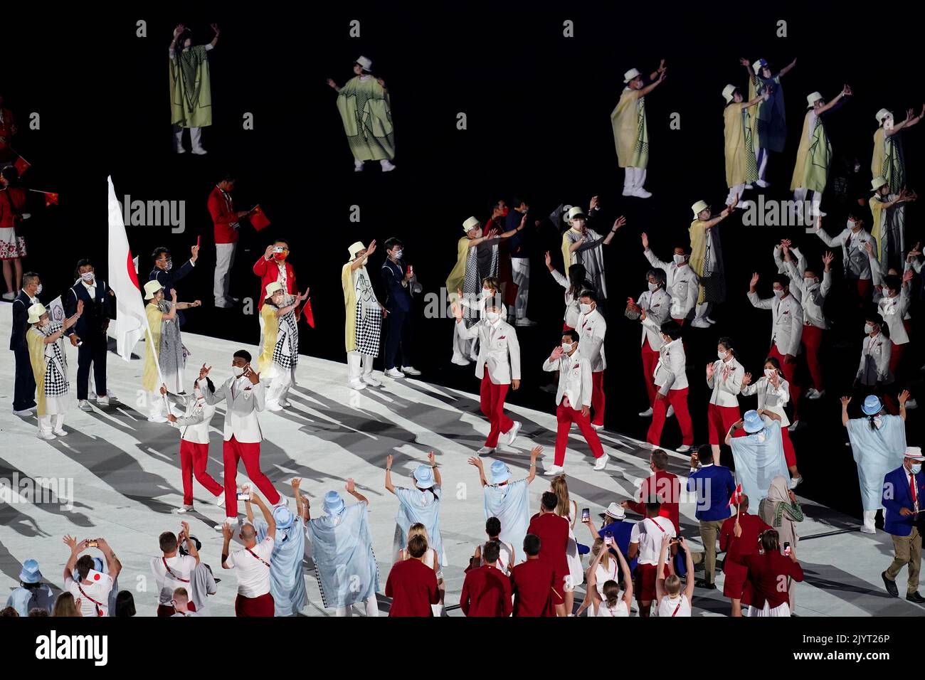 Team Japan during the Opening Ceremony of the Tokyo Olympic Games at ...
