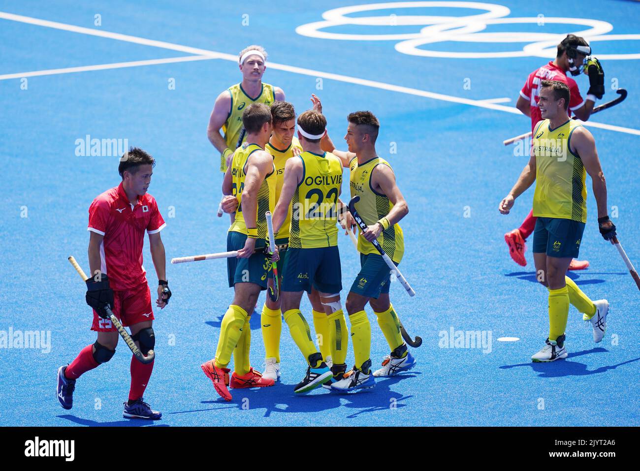 Australia celebrate’s Blake Govers of Australia goal during the Men's ...