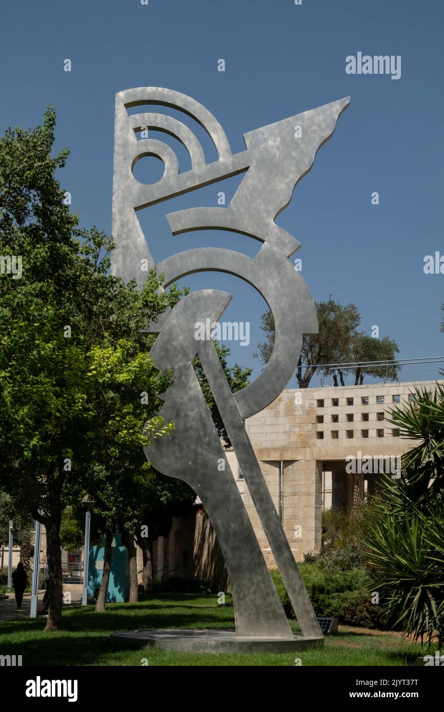 Steel sculpture by Roy Lichtenstein entitled Modern Head in memory of ...