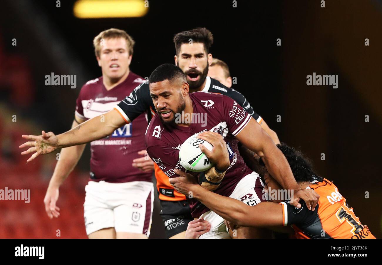 Manly's Taniela Paseka in action during the NRL Round 19 match between ...