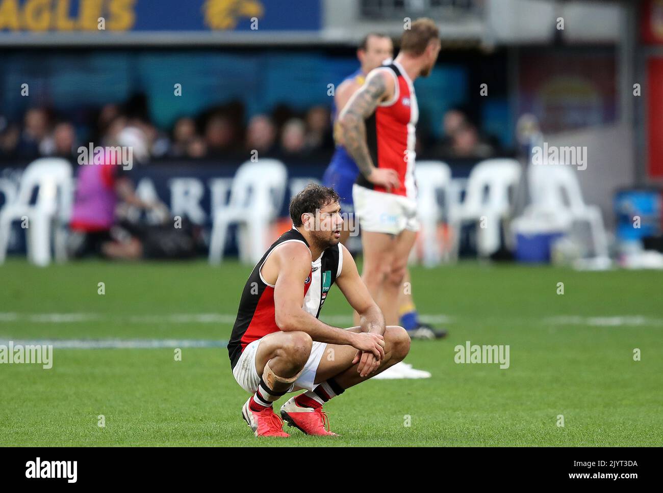 Paddy Ryder of the Saints looks dejected at the final siren after the ...