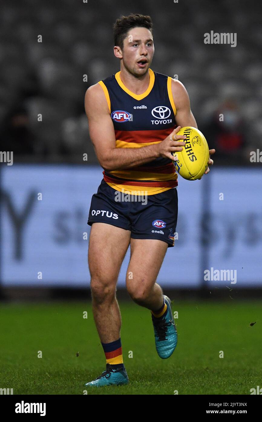 Chayce Jones of the Adelaide Crows in action during the AFL Round 19 ...