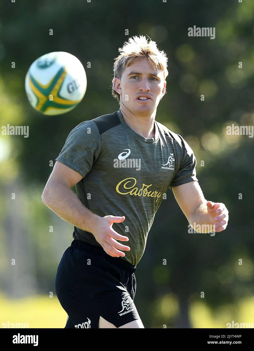 Tate McDermott ls seen during the Australian Wallabies training session ...
