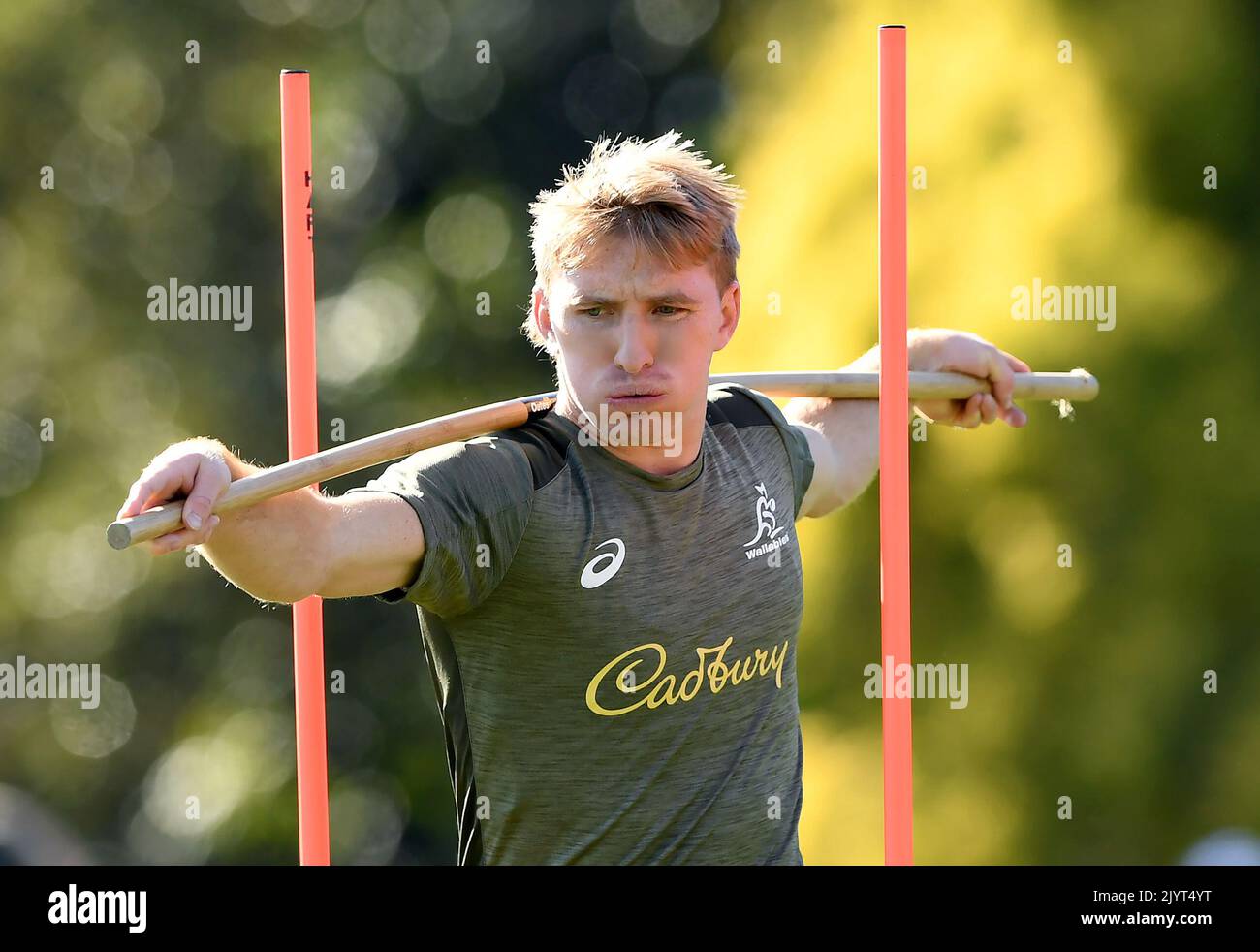 Tate McDermott ls seen during the Australian Wallabies training session ...