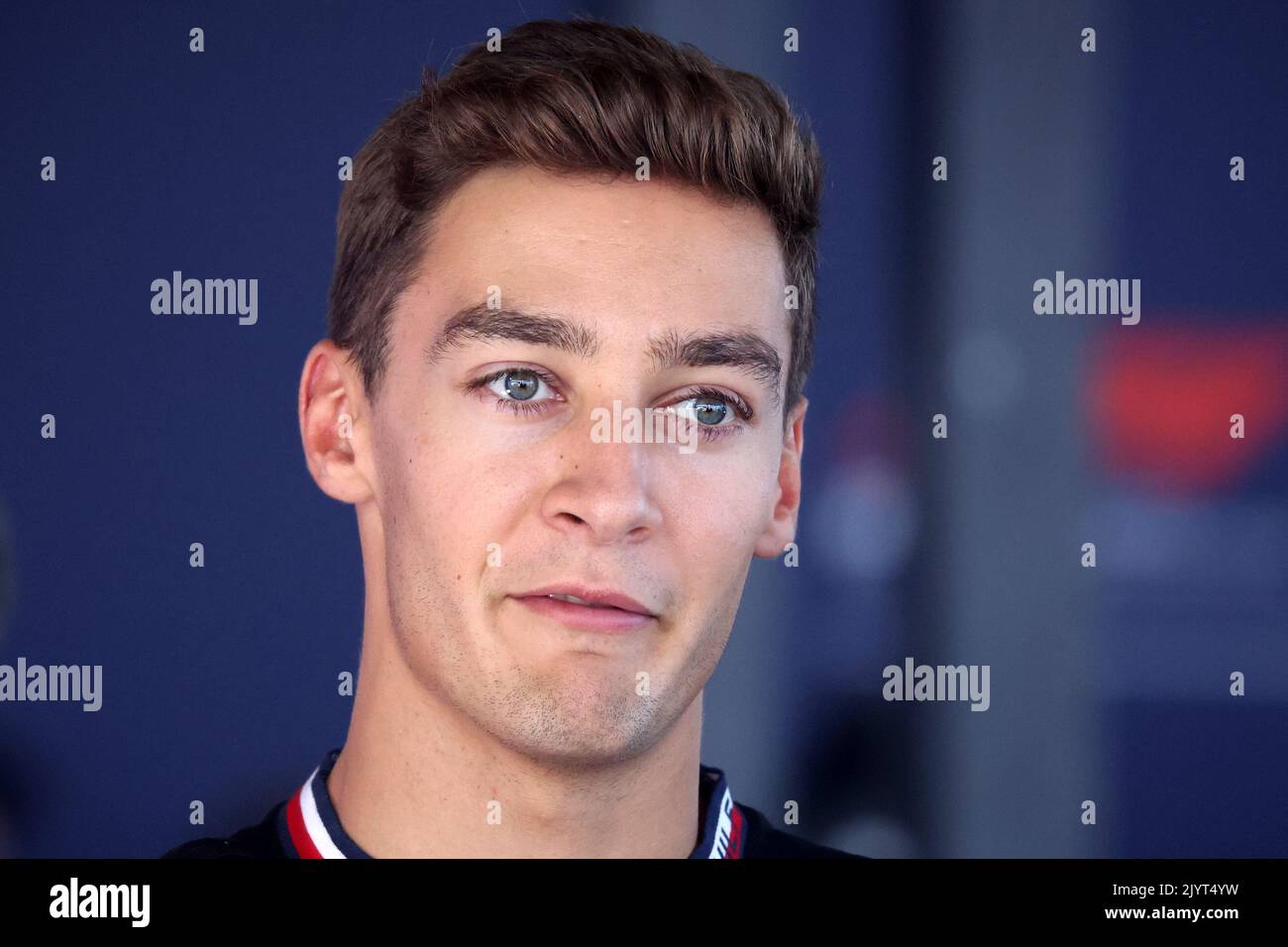 George Russell of Mercedes AMG Petronas F1 Team looks on during ...
