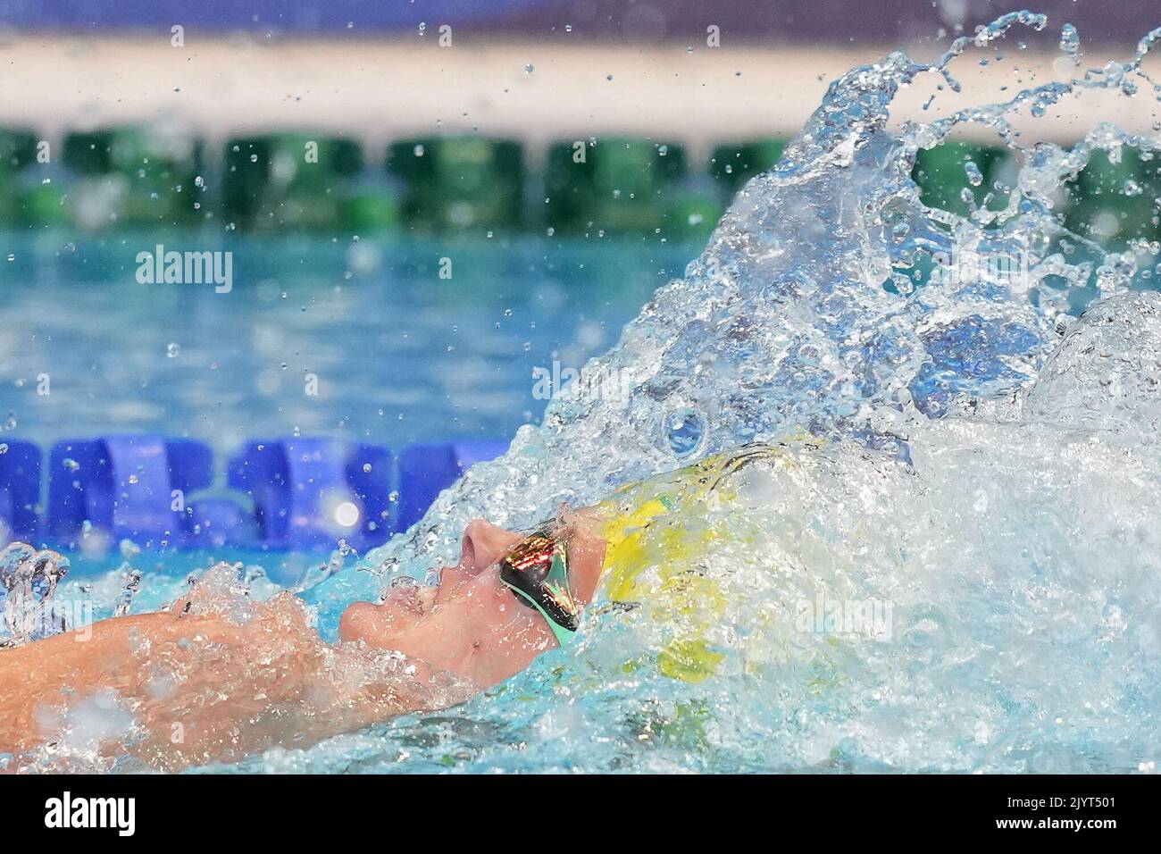 Isaac Cooper of Australia in action during the Men's 100m Backstroke ...