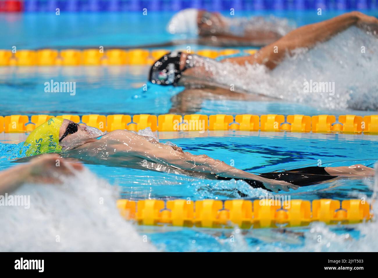 Mitch Larkin of Australia in action during the Men's 100m Backstroke ...