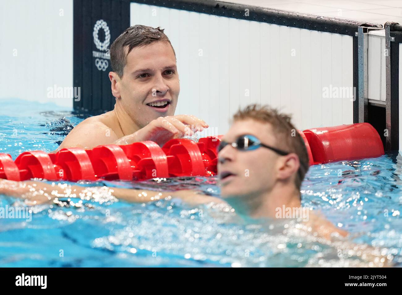 Mitch Larkin of Australia reacts following the Men's 100m Backstroke ...