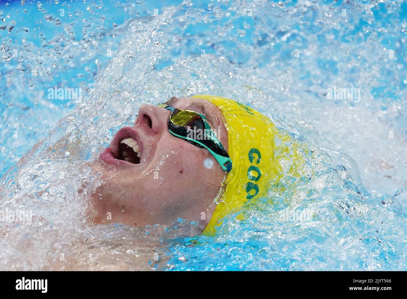 Isaac Cooper of Australia in action during the Men's 100m Backstroke ...