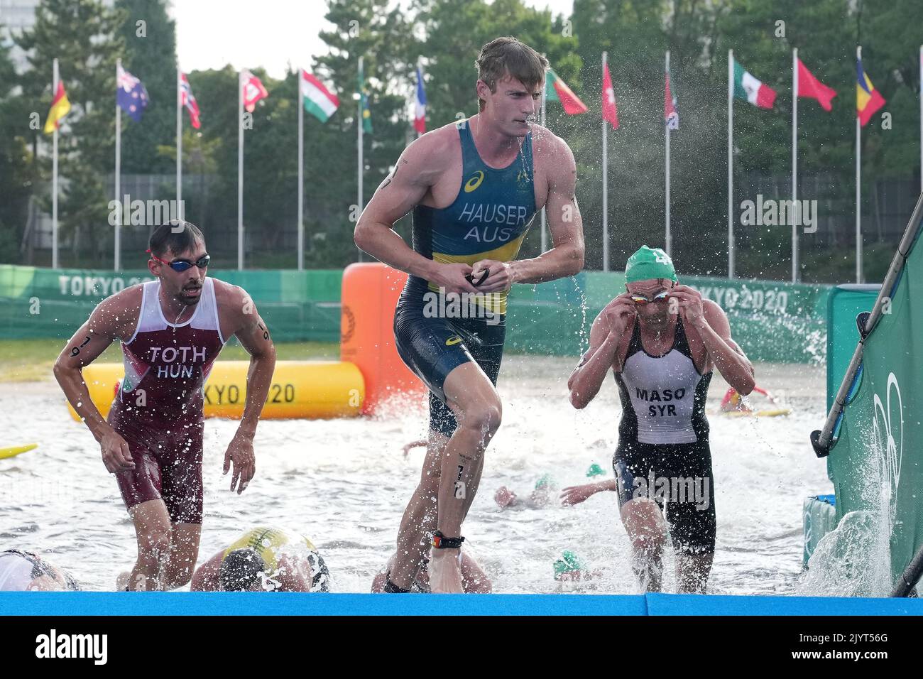 Australia's Matthew Hauser during the Men's Triathlon at the Odaiba ...