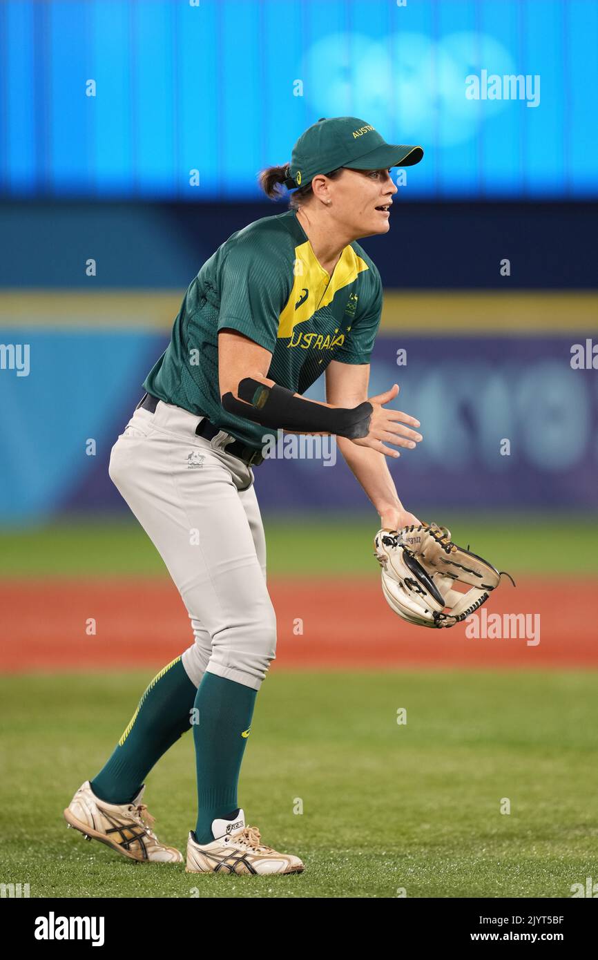 Clare Warwick of Australia during Women’s Softball opening round natch between Australia and ...