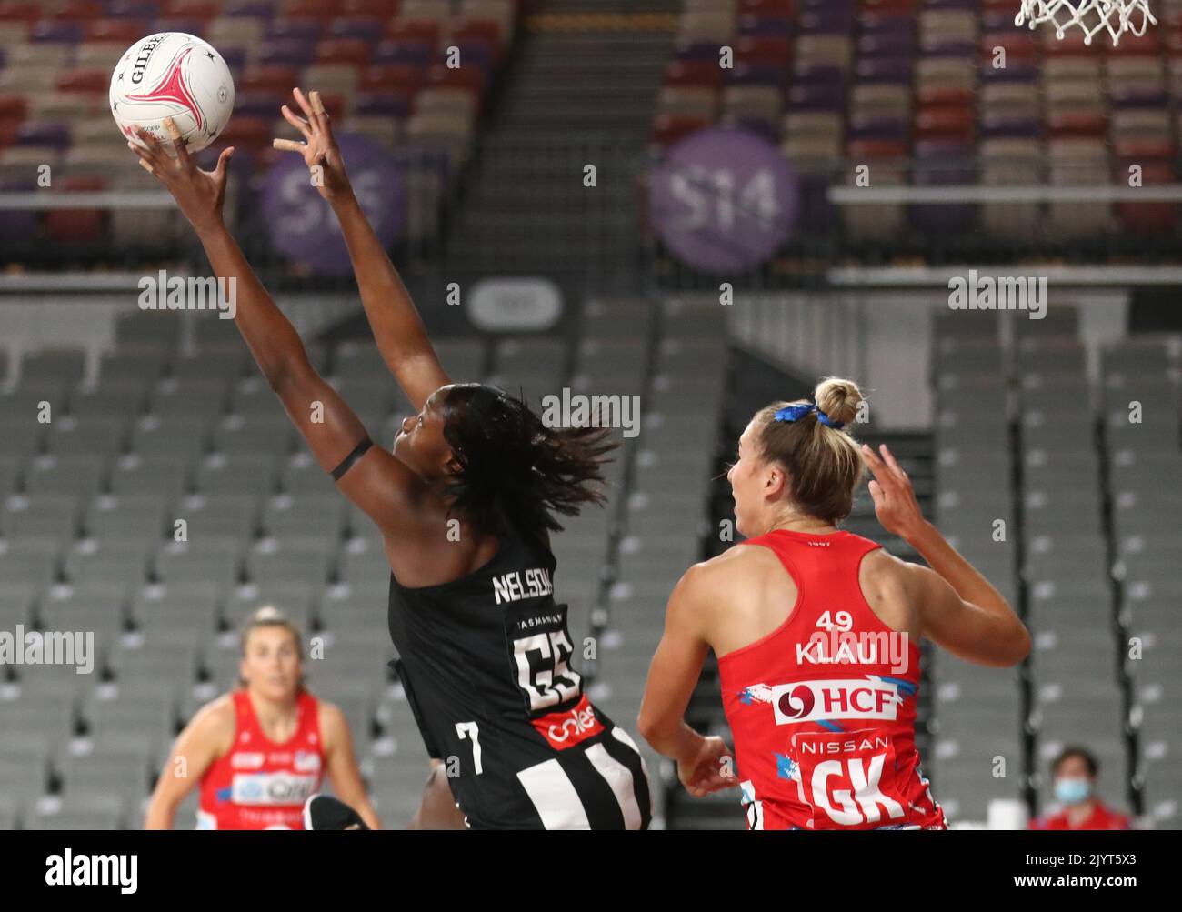 Shimona Nelson of the Magpies in action during the Round 12 Super ...