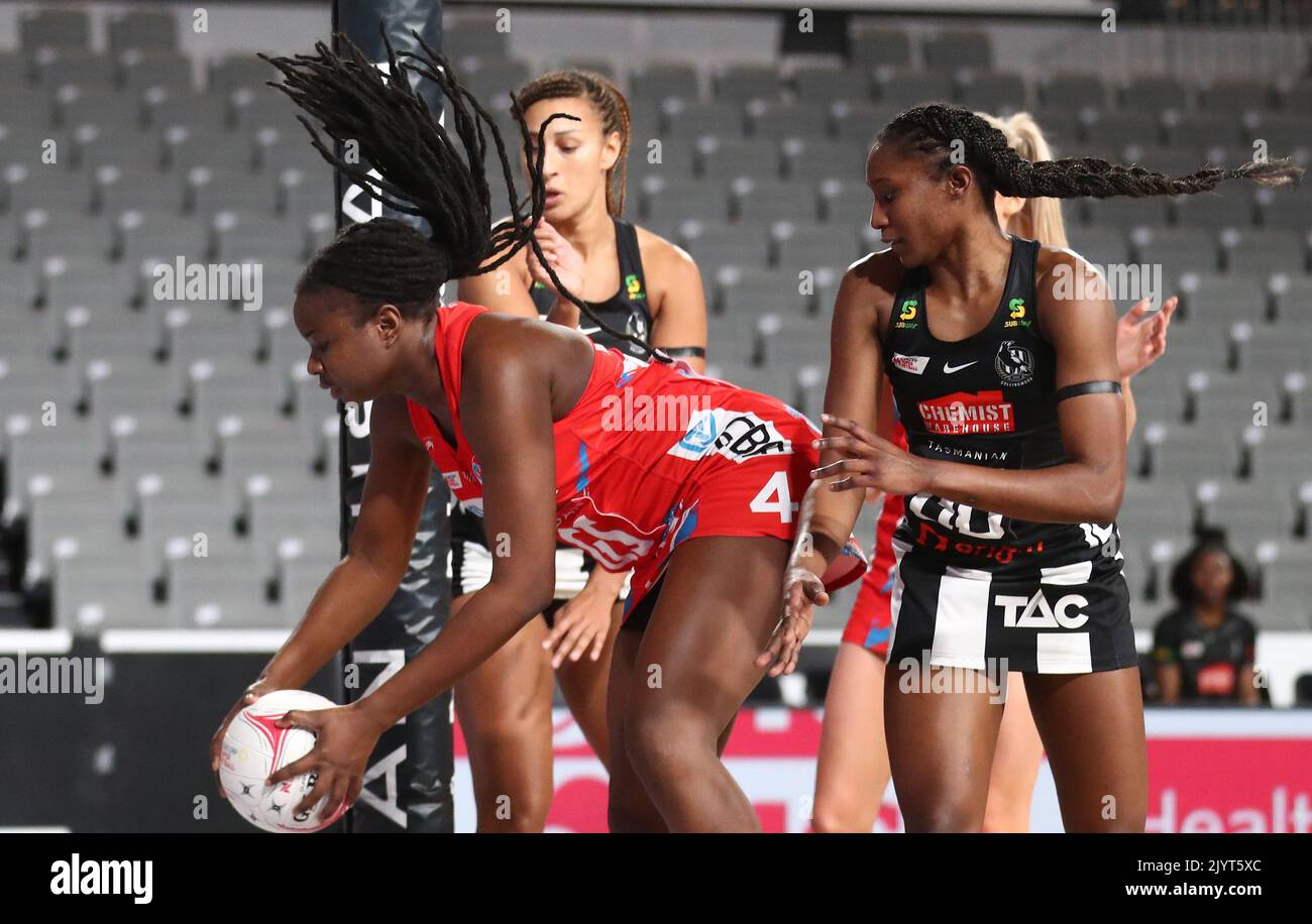 Sam Wallace of the Swifts in action during the Round 12 Super Netball ...