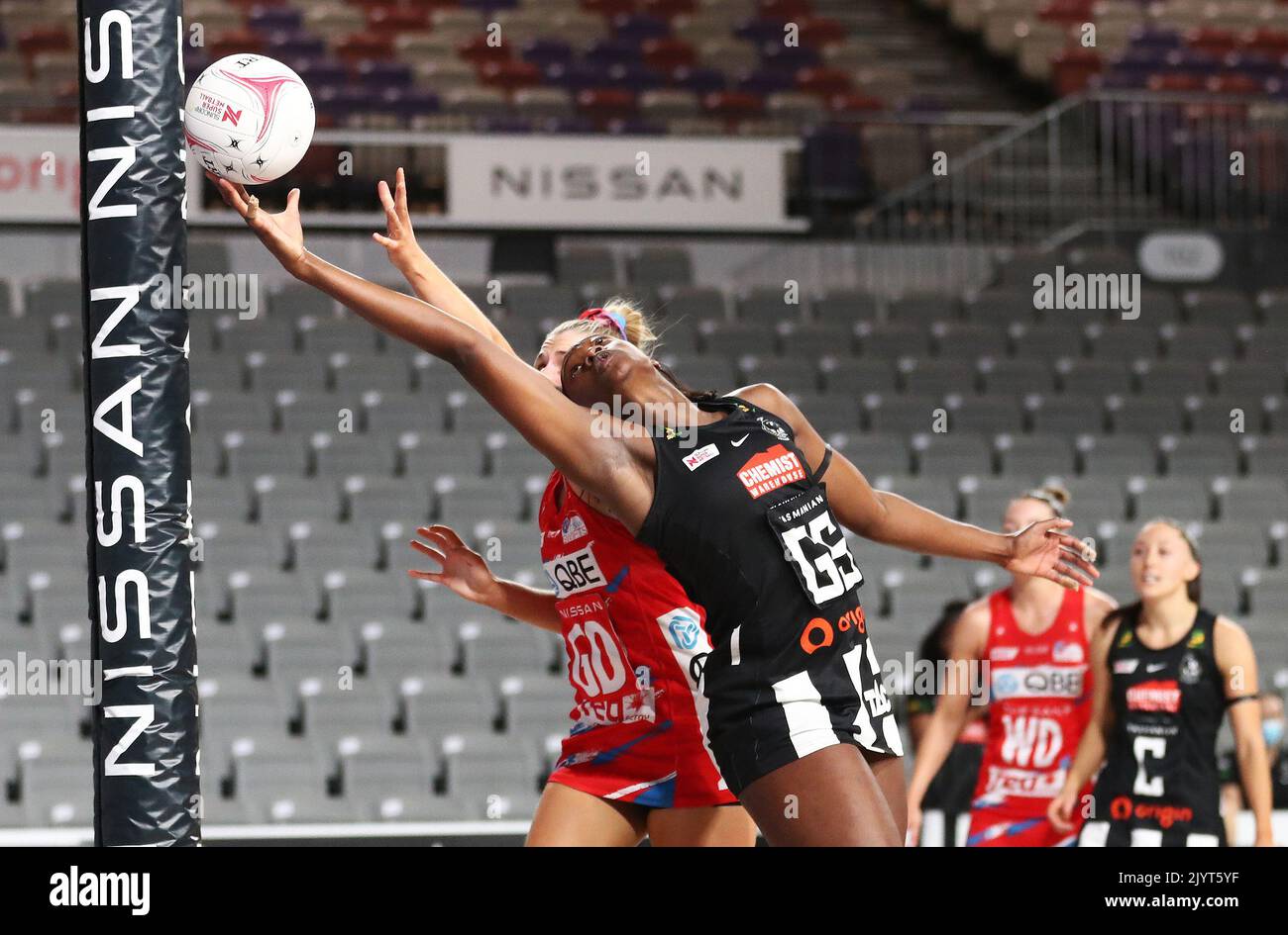Shimona Nelson of the Magpies in action during the Round 12 Super ...