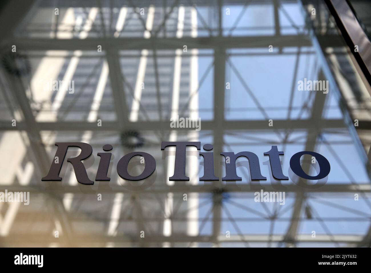 A stock picture of a sign outside the Rio Tinto building in Perth ...