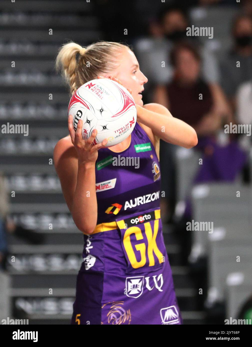 Rudi Ellis of the Firebirds in action during the Round 12 Super Netball ...
