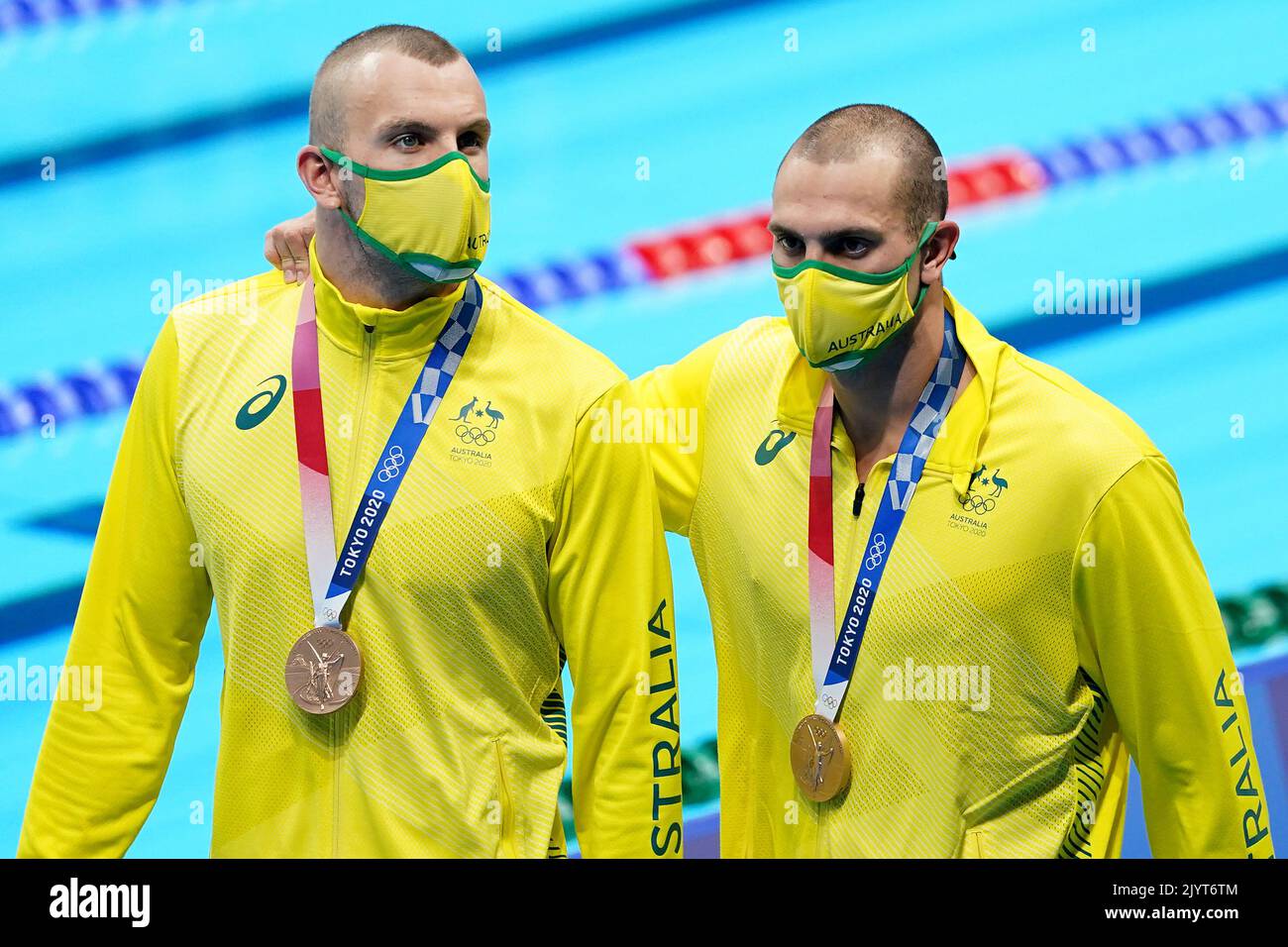 Kyle Chalmers and Zac Incerti after winning bronze in the Men’s 4 x ...