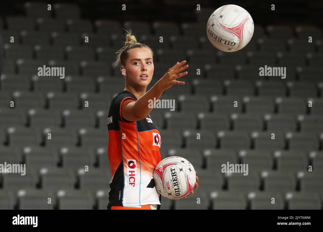 Matisse Letherbarrow of the Giants warms up during the Round 12 Super ...